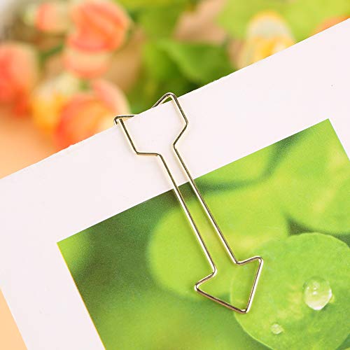 Bookmark Paper Clips, 12Pcs Gold Electroplating Metal Bookmark Clips, Arrow Shaped Funny Stationery Marking Clips for File Clips Bookmarks Photo Letter Holders Use