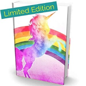 Book Sox - 6 Jumbo Prints Stretchable Book Covers with 2 Limited Editions: Unicorn and Retro and Bonus Package of Mechanical Color Pencils