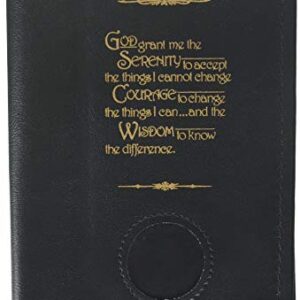 Alcoholics Anonymous AA Soft Paperback Big Book Cover Serenity Prayer & Medallion Holder Black