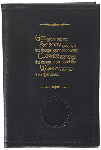 Alcoholics Anonymous AA Soft Paperback Big Book Cover Serenity Prayer & Medallion Holder Black