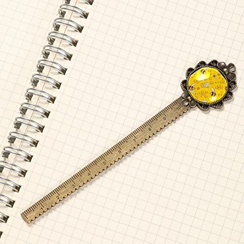 Cute Bee Yellow Metal Bookmark Ruler, Bronze Book Mark Retro Bookmark for Student, Kids, Teacher, Book Club