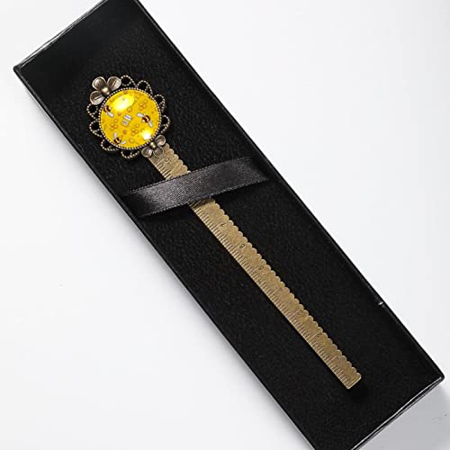 Cute Bee Yellow Metal Bookmark Ruler, Bronze Book Mark Retro Bookmark for Student, Kids, Teacher, Book Club