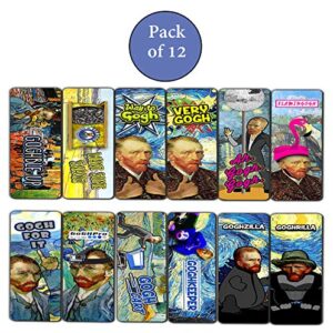 Van Gogh Bookmarks Cards Series 3 (12-Pack) – Cool Funny Silly Bookmarker Set – Stocking Stuffers Gift Ideas for Adults Men Women