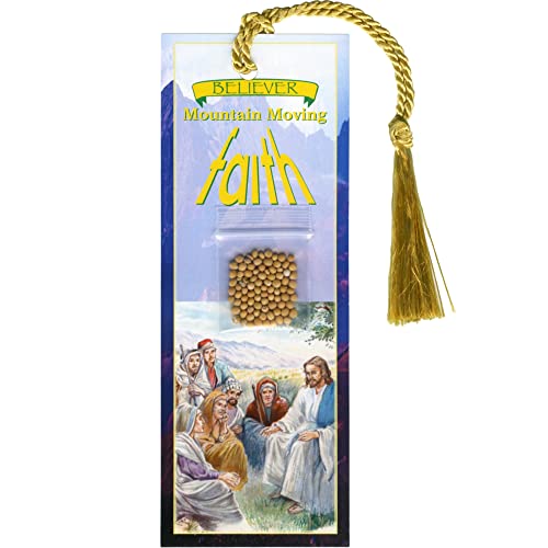 Mustard Seed Bookmark with Tassel Christian Set of 6