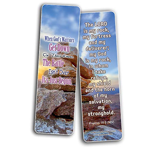 NewEights God is My Strength Bible Bookmarks (30-Pack) - Stocking Stuffers Encouragement Tool - Bible Study Church Supplies Teacher Incentive Gifts