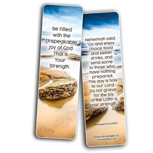 NewEights God is My Strength Bible Bookmarks (30-Pack) - Stocking Stuffers Encouragement Tool - Bible Study Church Supplies Teacher Incentive Gifts