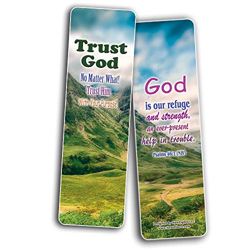 NewEights God is My Strength Bible Bookmarks (30-Pack) - Stocking Stuffers Encouragement Tool - Bible Study Church Supplies Teacher Incentive Gifts