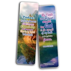 NewEights God is My Strength Bible Bookmarks (30-Pack) - Stocking Stuffers Encouragement Tool - Bible Study Church Supplies Teacher Incentive Gifts