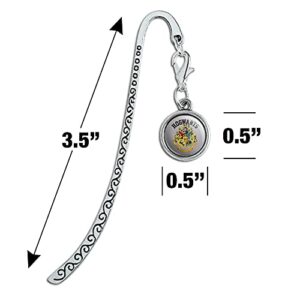 Harry Potter Hogwarts Crest Metal Bookmark Page Marker with Charm