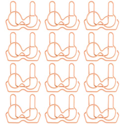 12pcs Cartoon Paper Clips Funny Underwear Shape Office Supply Accessories Cute Paper Needle Multicolor Bookmark (Bra)