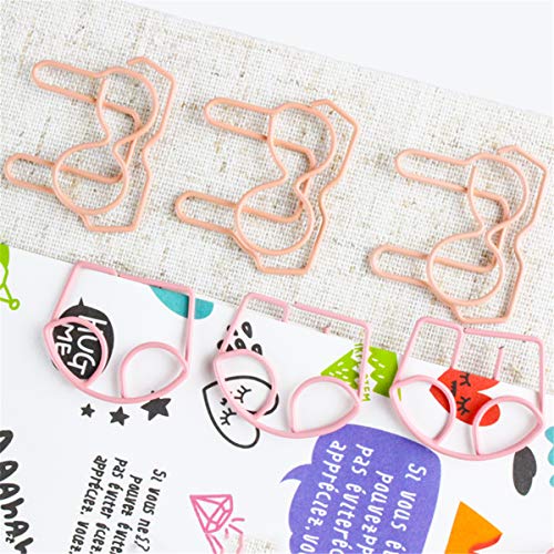 12pcs Cartoon Paper Clips Funny Underwear Shape Office Supply Accessories Cute Paper Needle Multicolor Bookmark (Bra)