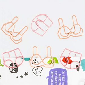 12pcs Cartoon Paper Clips Funny Underwear Shape Office Supply Accessories Cute Paper Needle Multicolor Bookmark (Bra)