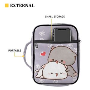 Belidome Purple Cat Bible Covers for Women Bookmark Scripture Journaling Case Outdoor Organizer Protector with Pen Storage Zipper Pockets Waterproof