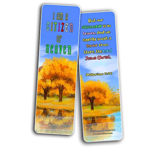 Christian Bookmarks for Kids - Identity in Christ (60 Pack) - Perfect Gift Away for Sunday School and Ministries - VBS Sunday School Easter Baptism Thanksgiving Christmas Rewards Encouragement