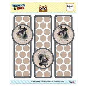 schnauzer dog breed set of 3 glossy laminated bookmarks