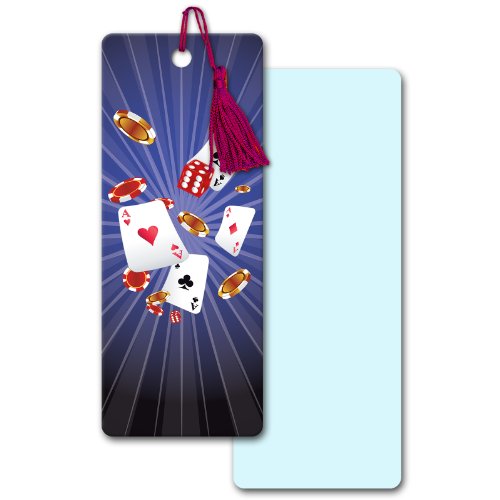 3D Lenticular Bookmark Book Mark Vegas Poker Playing Card Chips