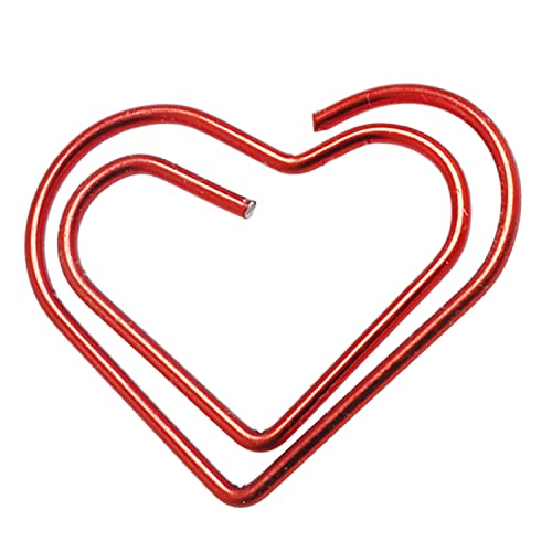 Heart Shaped Paperclip HSCGIN 20PCS Red Heart Shape Paper Clips Funny Cute Paperclips Book Marks Planner Clips for Fun Office Supplies School Gifts Wedding Decoration Heart Bookmarks