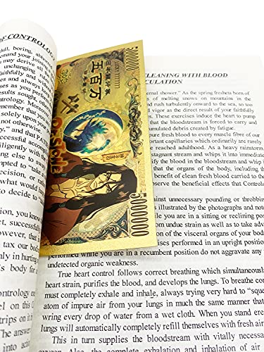 YJacuing Anime Dr. Stone Gold Coated Banknote, Limited Edition Collectible Bill Bookmark (5 PCS Collection)