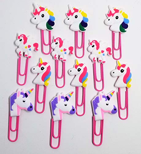 Set of 12 Unicorn Paperclips or Bookmarkers