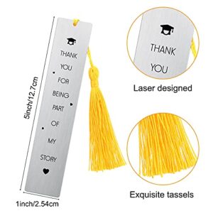 6 Pieces Teacher Metal Bookmark Teachers Appreciation 2022 Graduation Present Teacher Present for Student Teacher (Silver)