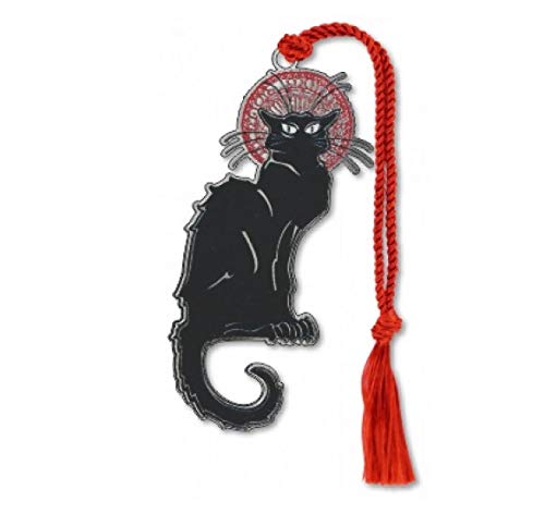 Le Chat Noir Metal Bookmarks Gifts for Cat Lovers Gifts for Book Lovers Gifts for Readers Brass 1.5"(W) x 2.25"(L)