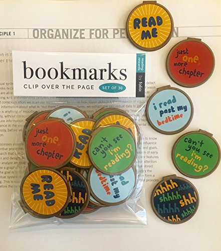 "Clip Over The Page" Readers Quote Bookmarks - Set of 30 - Wordy Quotes Bulk Bookmarks for Kids Girls Boys Teens. Perfect for Gifts - Student Incentives – Birthday Party Favors – Reading Incentives