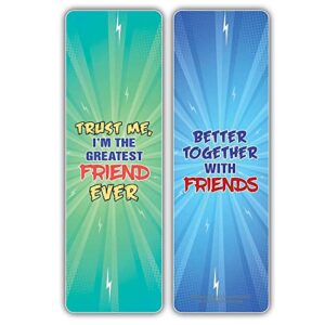 Creanoso Friends are Forever Bookmarks (5-Sets X 6 Cards) – Daily Inspirational Card Set – Interesting Book Page Clippers – Great Gifts for Adults and Professionals