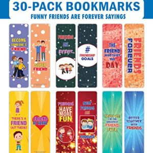 Creanoso Friends are Forever Bookmarks (5-Sets X 6 Cards) – Daily Inspirational Card Set – Interesting Book Page Clippers – Great Gifts for Adults and Professionals