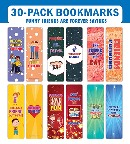 Creanoso Friends are Forever Bookmarks (5-Sets X 6 Cards) – Daily Inspirational Card Set – Interesting Book Page Clippers – Great Gifts for Adults and Professionals