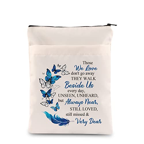 Zuo Bao Memorial Book Pouch In Memory Of Dad Mom Sympathy Gift Those We Love Don't Go Away Loss Book Sleeve For Her(Those we love don't go away)