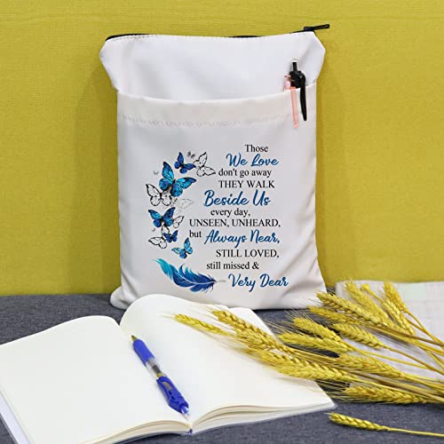 Zuo Bao Memorial Book Pouch In Memory Of Dad Mom Sympathy Gift Those We Love Don't Go Away Loss Book Sleeve For Her(Those we love don't go away)