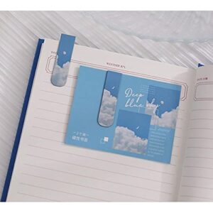 BYBYCD 2 Pcs Magnet Bookmark Read Accessories Clouds Sea Forest Landscape Reading Book Mark Page Holder(01)