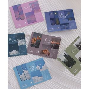 BYBYCD 2 Pcs Magnet Bookmark Read Accessories Clouds Sea Forest Landscape Reading Book Mark Page Holder(01)