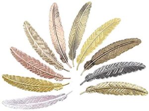 10 pcs different color vintage metal feather bookmarks (10 pcs)