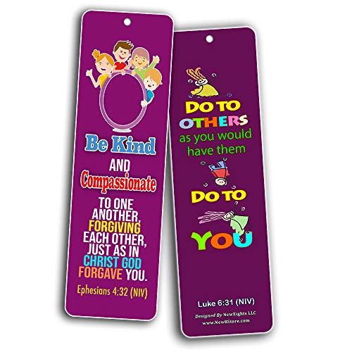 Ten Commandments Memory Verses Bookmarks for Kids (30-Pack) - Perfect Giveaways for Children’s Ministry and Sunday Schools