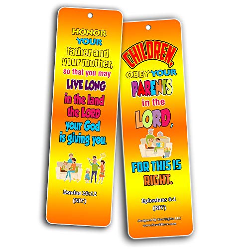 Ten Commandments Memory Verses Bookmarks for Kids (30-Pack) - Perfect Giveaways for Children’s Ministry and Sunday Schools