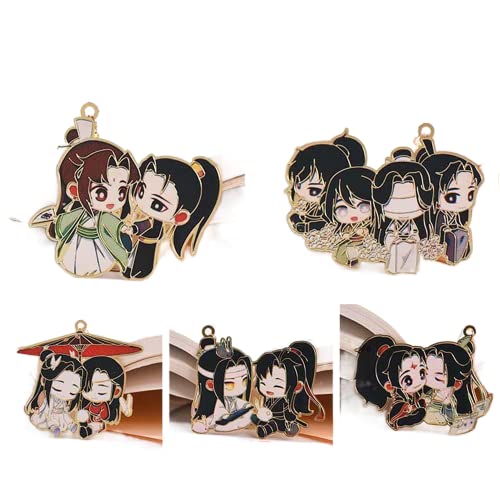 Mo Dao Zu Shi Bookmark Classical Vintage Chinese Style Bookmark Anime Wei Wuxian LAN Wangji Metal Hollowing Bookmark Fans Gift