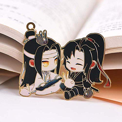 Mo Dao Zu Shi Bookmark Classical Vintage Chinese Style Bookmark Anime Wei Wuxian LAN Wangji Metal Hollowing Bookmark Fans Gift