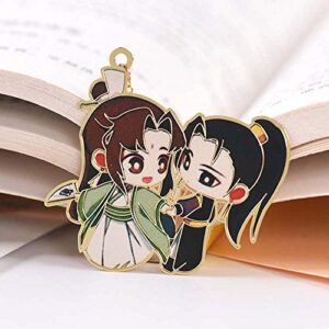 Mo Dao Zu Shi Bookmark Classical Vintage Chinese Style Bookmark Anime Wei Wuxian LAN Wangji Metal Hollowing Bookmark Fans Gift