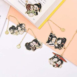 Mo Dao Zu Shi Bookmark Classical Vintage Chinese Style Bookmark Anime Wei Wuxian LAN Wangji Metal Hollowing Bookmark Fans Gift