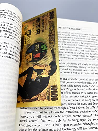 YJacuing Anime Cowboy Bebop Gold Coated Banknote, Limited Edition Collectible Bill Bookmark (6 PCS Collection)