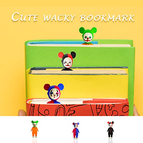 Wacky Bookmark Palz for Kids, 3D Cartoon Squashed Animals Novelty Funny Bookmarks, Cute Bookmark Stationery as Christmas Birthday Party Favors Gift for Teens, Students, Reading Lover(Clown)