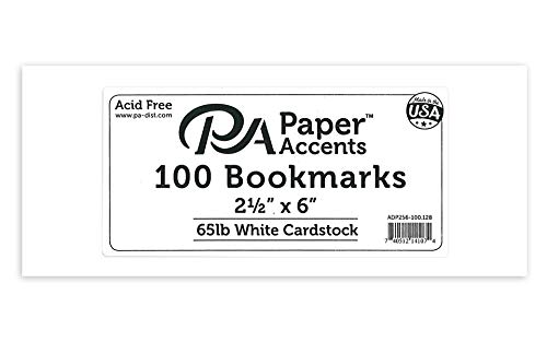 Bookmarks 2.5x6 100pc White