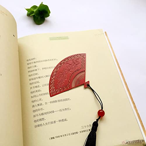 Fan Bookmark with Tassel (Black)