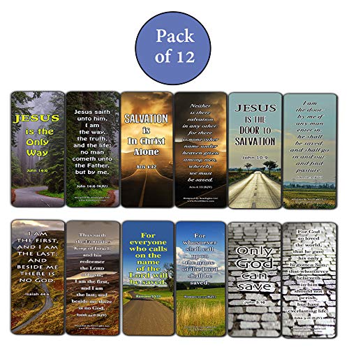 Jesus is The Way KJV Bookmarks Cards (12-Pack) - Collection of Bible Verses for Daily Motivation