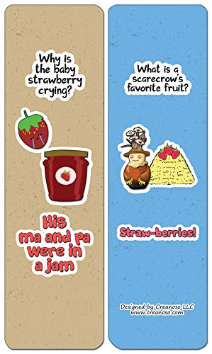 Creanoso Farm Jokes Bookmarks (60-Pack) - Premium Quality Gift Ideas for Children, Teens, & Adults for All Occasions - Stocking Stuffers Party Favor & Giveaways