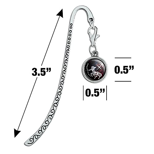 Sagittarius Archer Zodiac Sign Horoscope in Space Metal Bookmark Page Marker with Charm