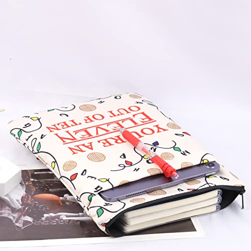 ST Movie Merchandise Book Sleeve 11 Number Book Cover Eleven Fans Book Sack You are Eleven Out of Ten Book Zipper Pouch ST Lovers Book Protector Gift (11BS)