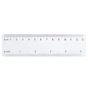 Muka 10 Pcs Bookmark Ruler, 5 Inch Plastic Ruler Measuring Tool-Gloss Clear