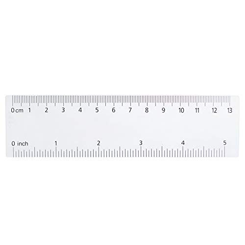 Muka 10 Pcs Bookmark Ruler, 5 Inch Plastic Ruler Measuring Tool-Gloss Clear